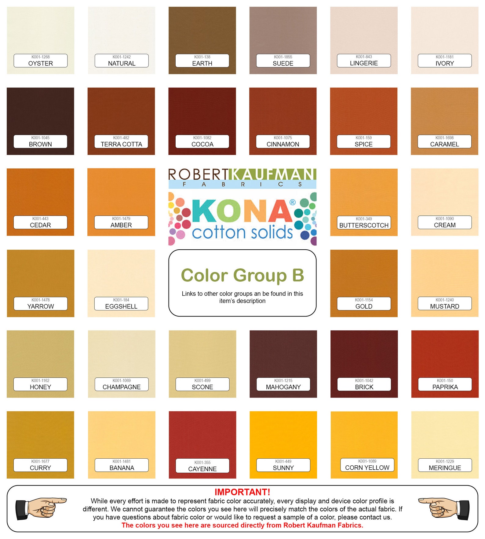 Robert Kaufman Kona Solid Color 100% Cotton Fabric Color - Etsy