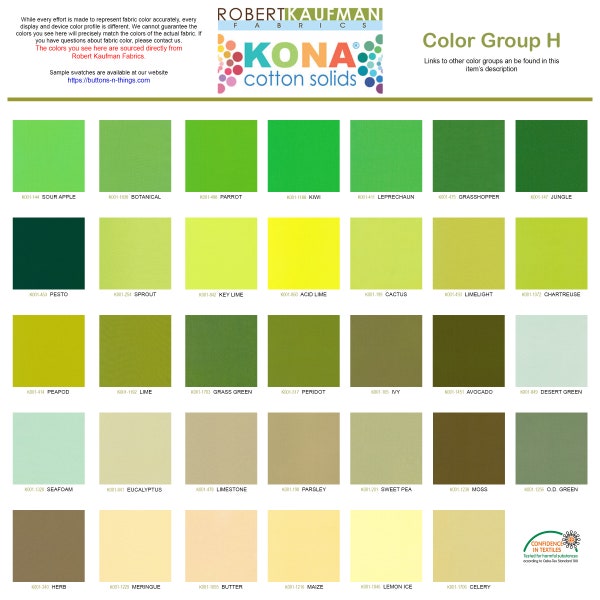 Robert Kaufman Color Chart - Etsy