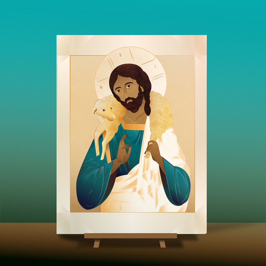 Christ the Good Shepherd Icon ("christ the Good Shepherd") - Etsy