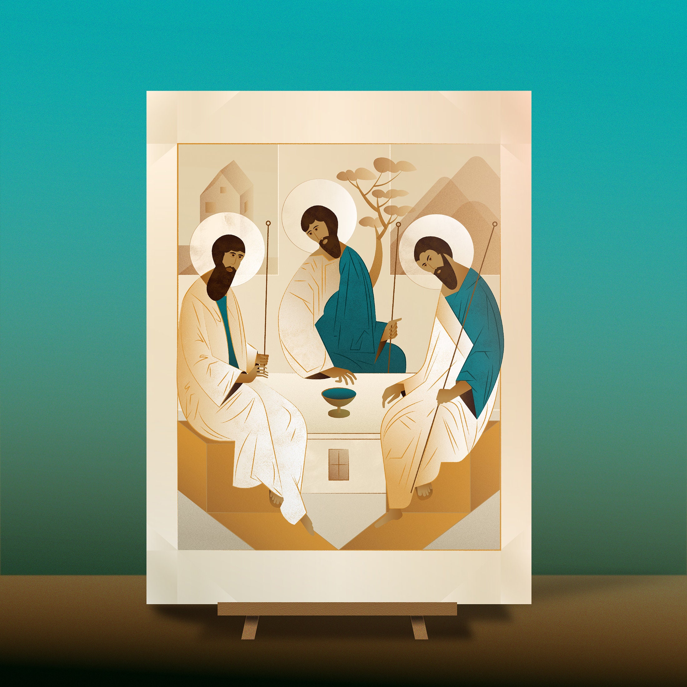 Holy Trinity Icon contemporary Trinity Icon - Etsy Holy Trinity Icon contemporary Trinity Icon - Etsy