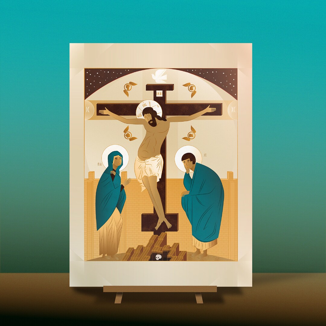 Contemporary Icon Crucifixion - Etsy