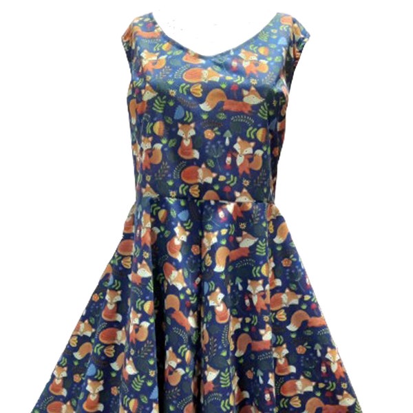 Fox Print Dress - Etsy