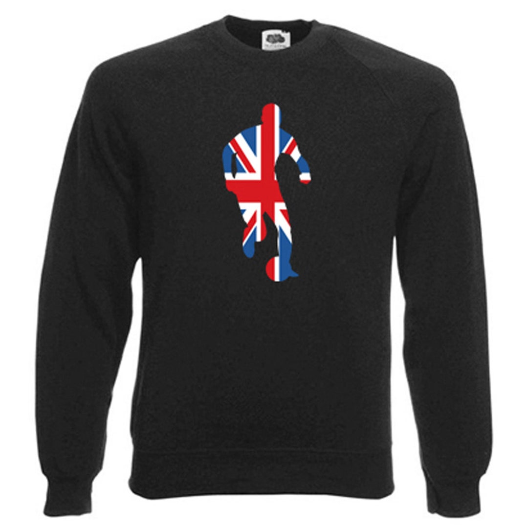 Best of British Union Jack Football Sweatshirt. Fleecy Lined Ribbed ...
