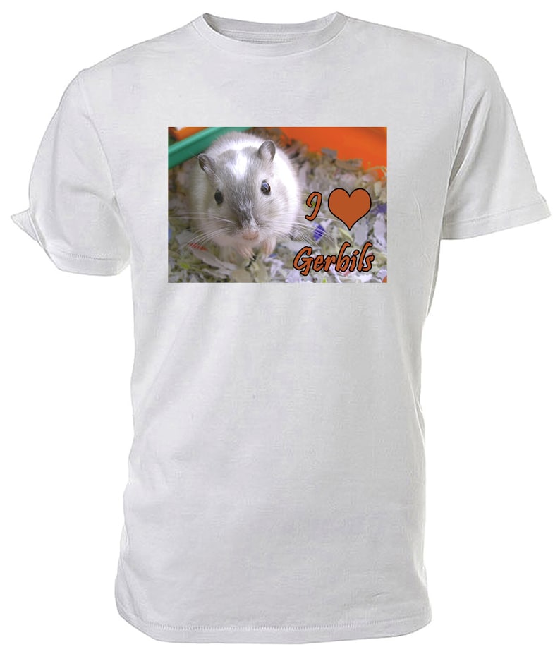 I Love Gerbils T Shirt. Classic Round Neck Short Sleeved - Etsy UK
