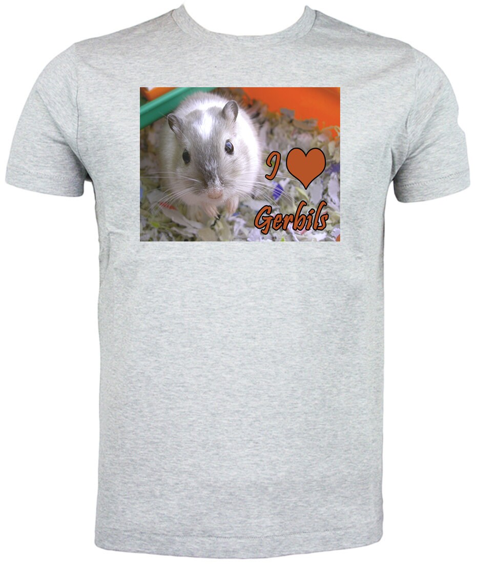 I Love Gerbils T Shirt. Classic Round Neck Short Sleeved - Etsy UK