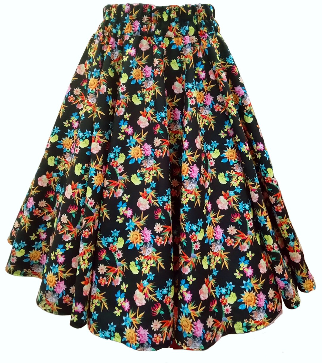 1950s Vintage Retro Rockabilly Circle Skirt Exotic Flowers Choice of ...