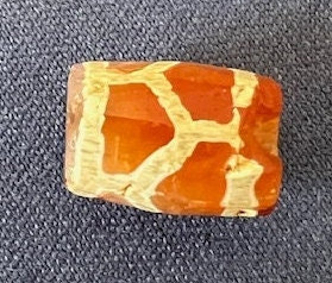 Etched Carnelian Ancient Stone Tibetan Bead - Turtle Back - DZI - PYU ...