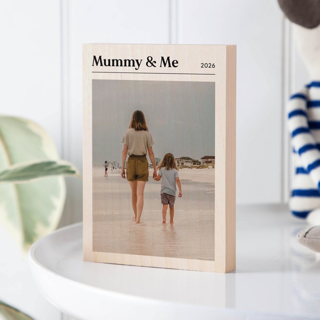 Mummy & Me Wooden Photo Block | Custom Photo Memory Gift for Mum - Etsy