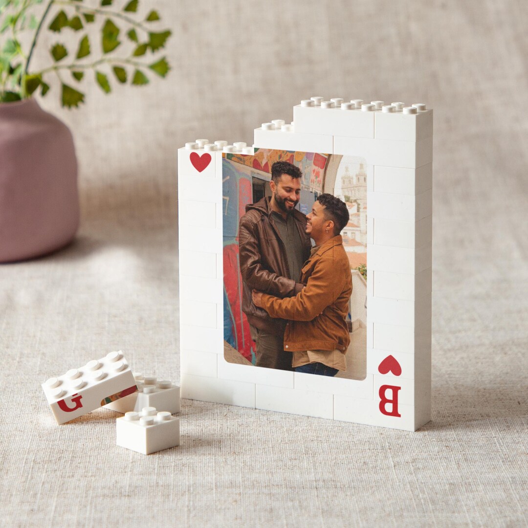 Photo & Initials Couples LEGO® Building Block Keepsake | Valentine's ...