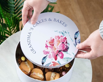 Personalised Floral Cake Tin Gift - Etsy UK