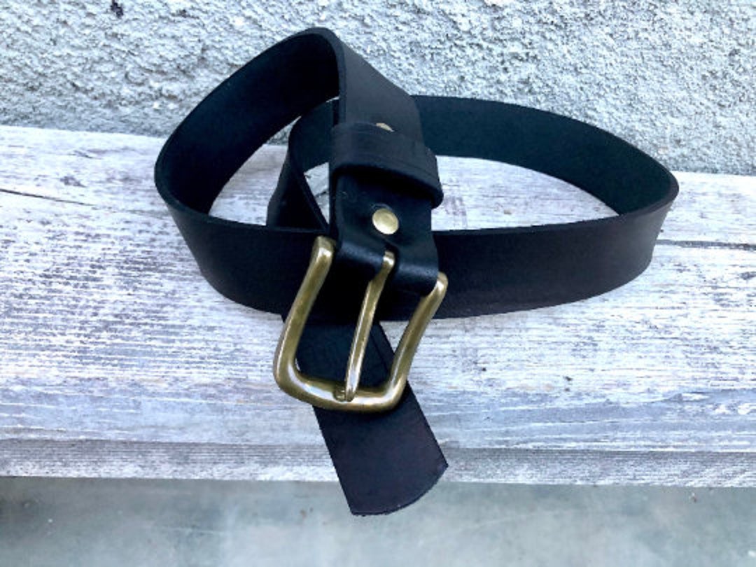 Full Grain Leather Belt, Made in Italy, Brass Buckle, Made-to-measure ...