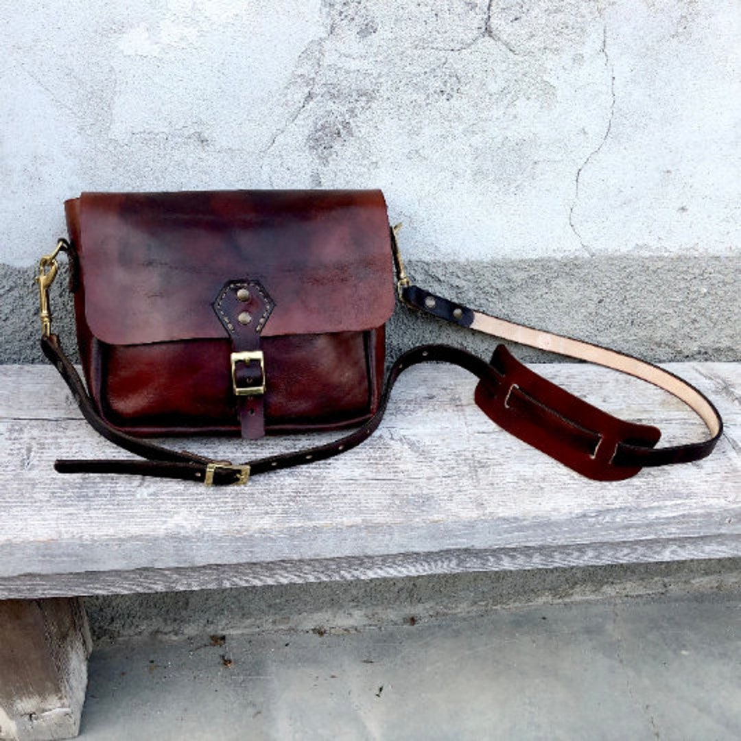 Shoulder Bag, in Leather, With Brass Buckle Closure, Rings and ...
