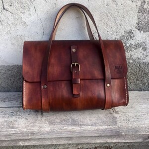 Leather Bag, With Brass Strap Closure - Etsy