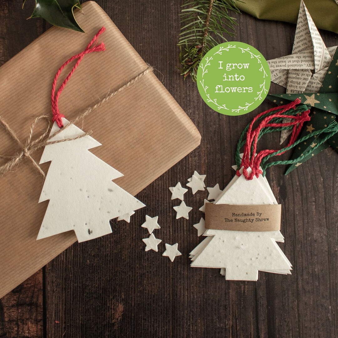 Plantable Large Christmas Tree Gift Tags Pack of 6 - Etsy UK