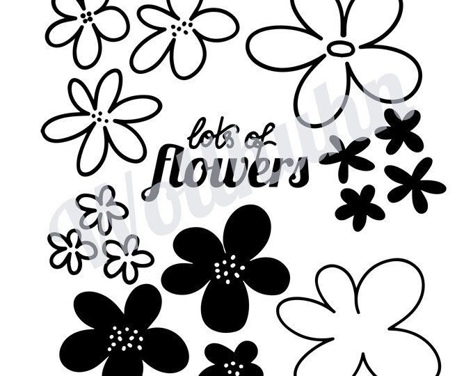 Plotterdatei Lots of Flowers SVG DXF | Etsy