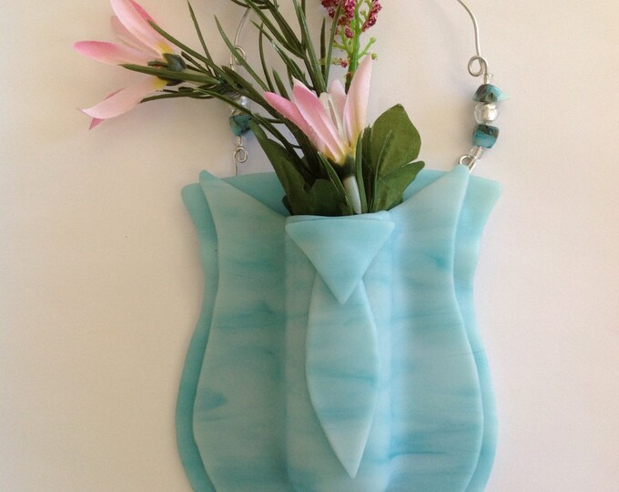 Fused Glass Wall Pocket With Beaded Detail - Etsy