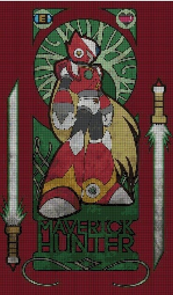 Fiber Arts Zero Cross Stitch Pattern Mega Man X series Art ...