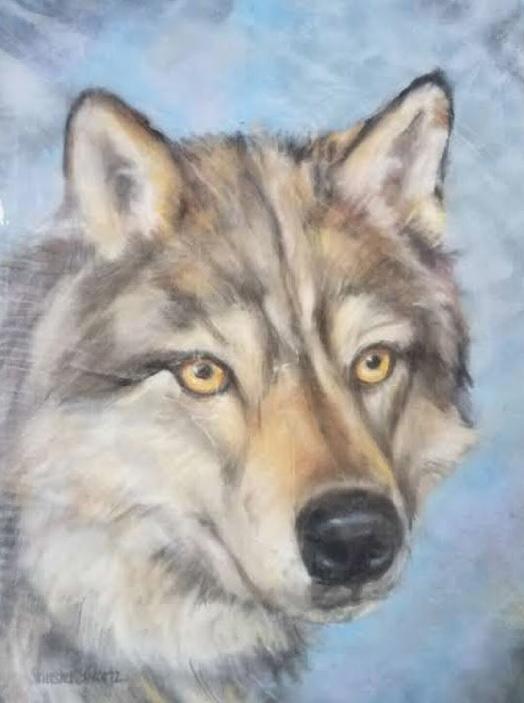 GRAY WOLF, Signed Original PASTEL Art Work 11x14 Soft Pastels on ...