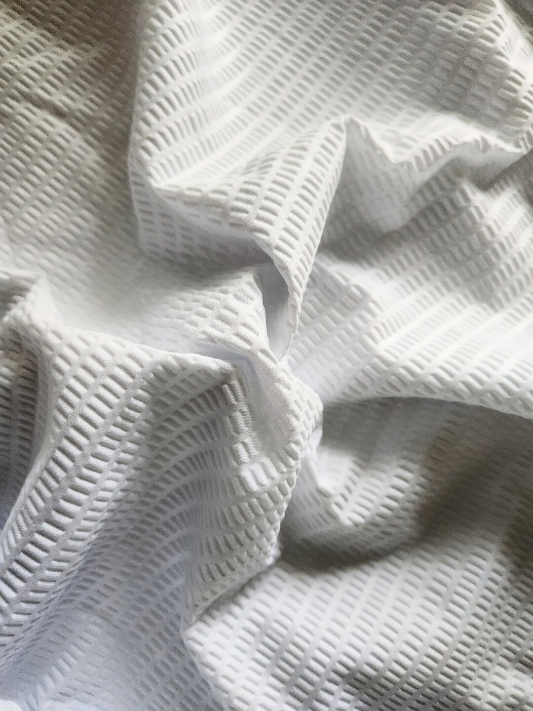 SEERSUCKER or Waffle Texture BRIGHT White Cotton Blend 9 Yards - Etsy