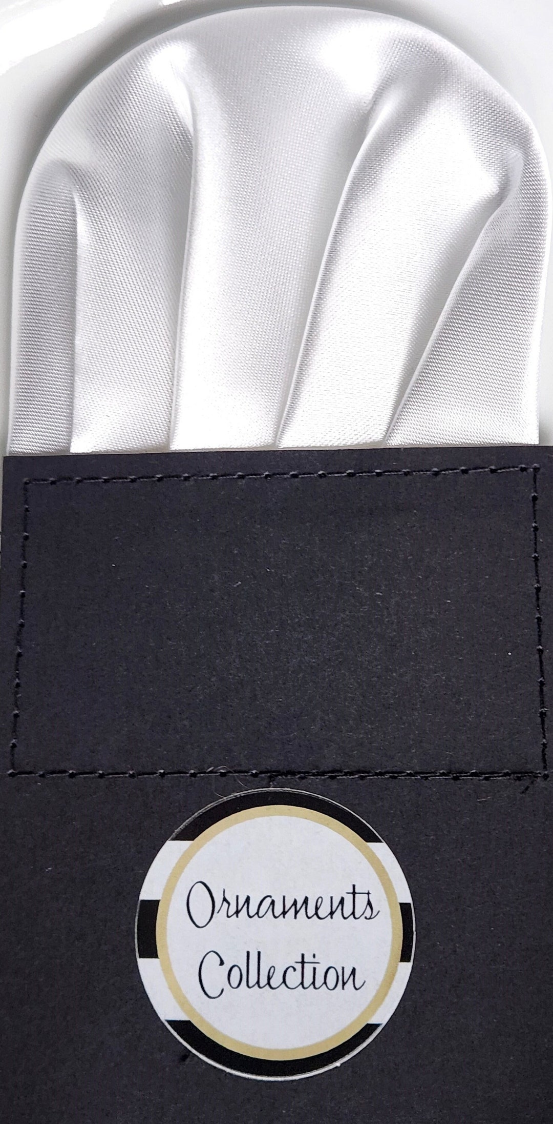 POCKET SQUARE Solid White POUF Silk Blend Equestrians Dads Grads Hand ...