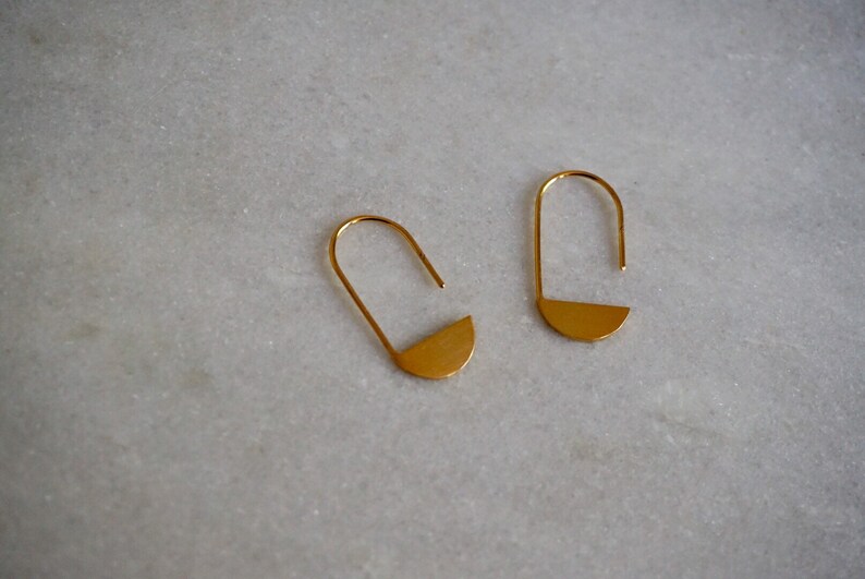 LARGE PAPERCLIP Minimalist Earrings Gold Plated Sterling | Etsy