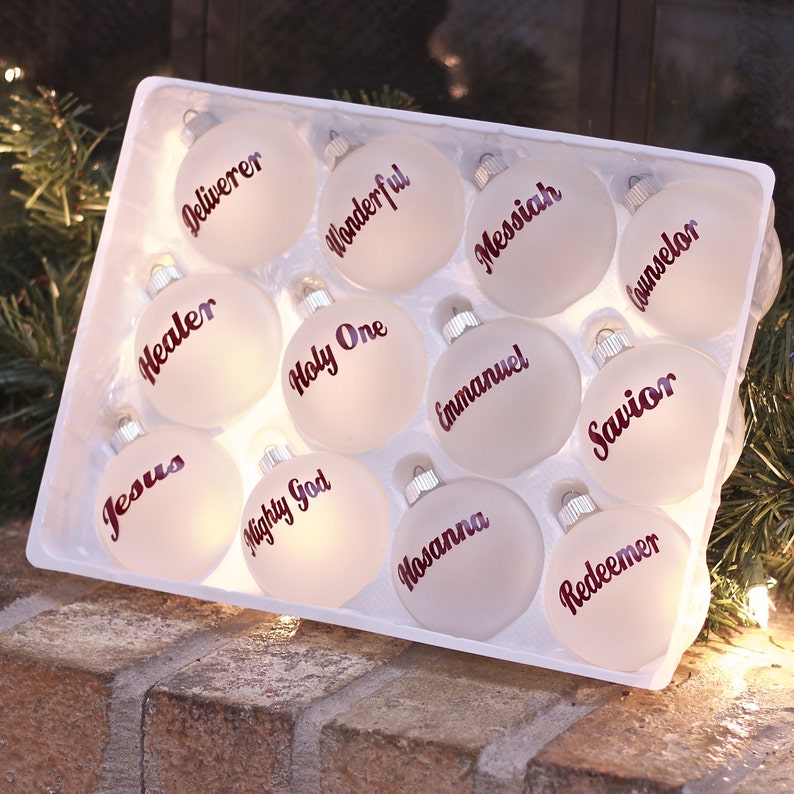 Names Of God Ornaments Set Of 12 Christmas Frosted White Etsy names-of-god-ornaments-set-of-12-christmas-frosted-white-etsy
