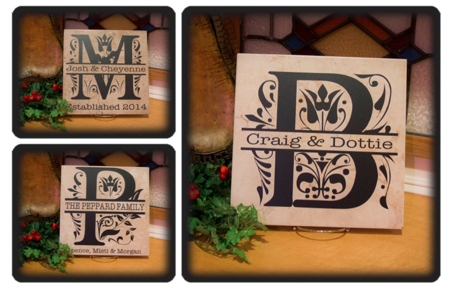 12 X 12 Split Monogram Tile Ceramic - Etsy