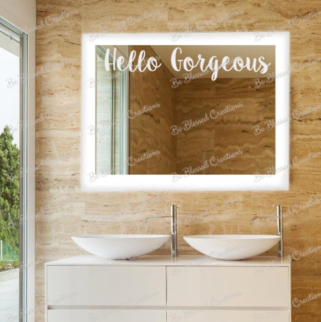 Hello Gorgeous Bathroom Mirror Pillow SVG File DXF PDF - Etsy