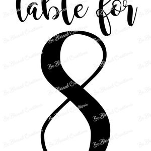 Table for 8, Table for Eight, Farmhouse, Family Sign, SVG File, DXF ...