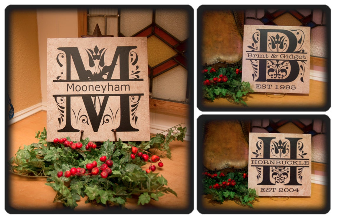 12 X 12 Split Monogram Tile Ceramic - Etsy