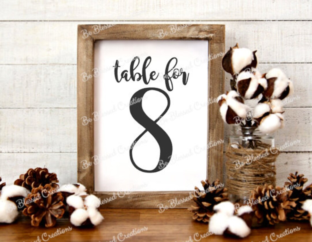 Table for 8, Table for Eight, Farmhouse, Family Sign, SVG File, DXF ...
