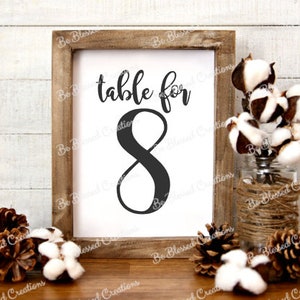 Table for 8, Table for Eight, Farmhouse, Family Sign, SVG File, DXF ...