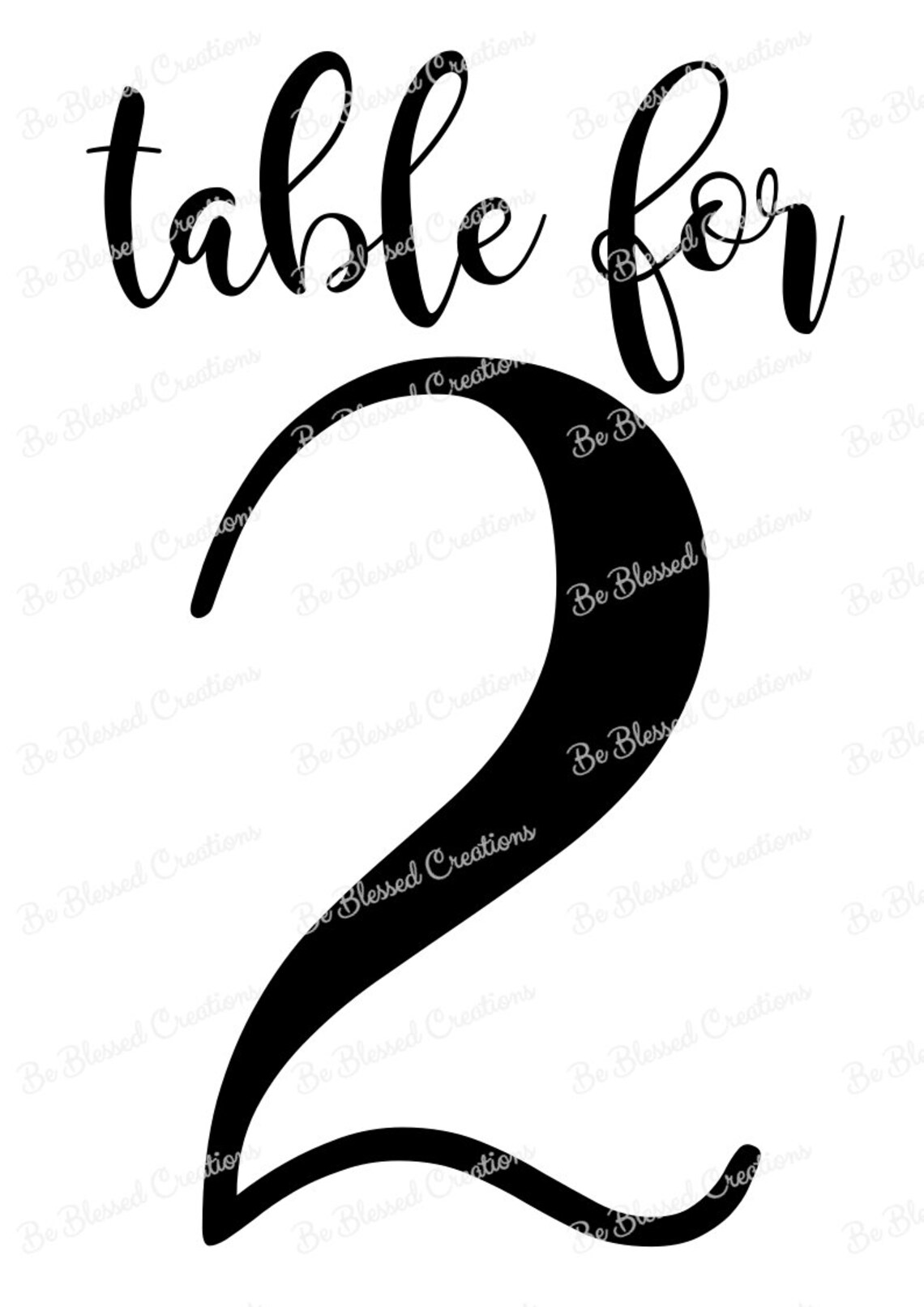 Table for 2 Table for Two Farmhouse Family Sign SVG File - Etsy