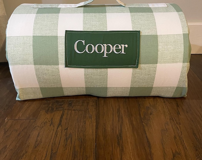 1.5 or 2 Inch Foam Green Buffalo Plaid Personalized Day Care Nap Mat ...