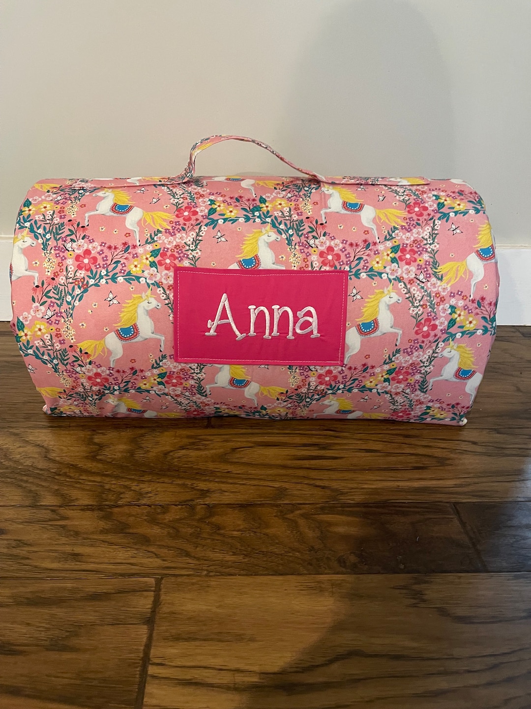 1, 1.5 or 2 Inch Foam Magical Unicorns on Pink Personalized Day Care ...