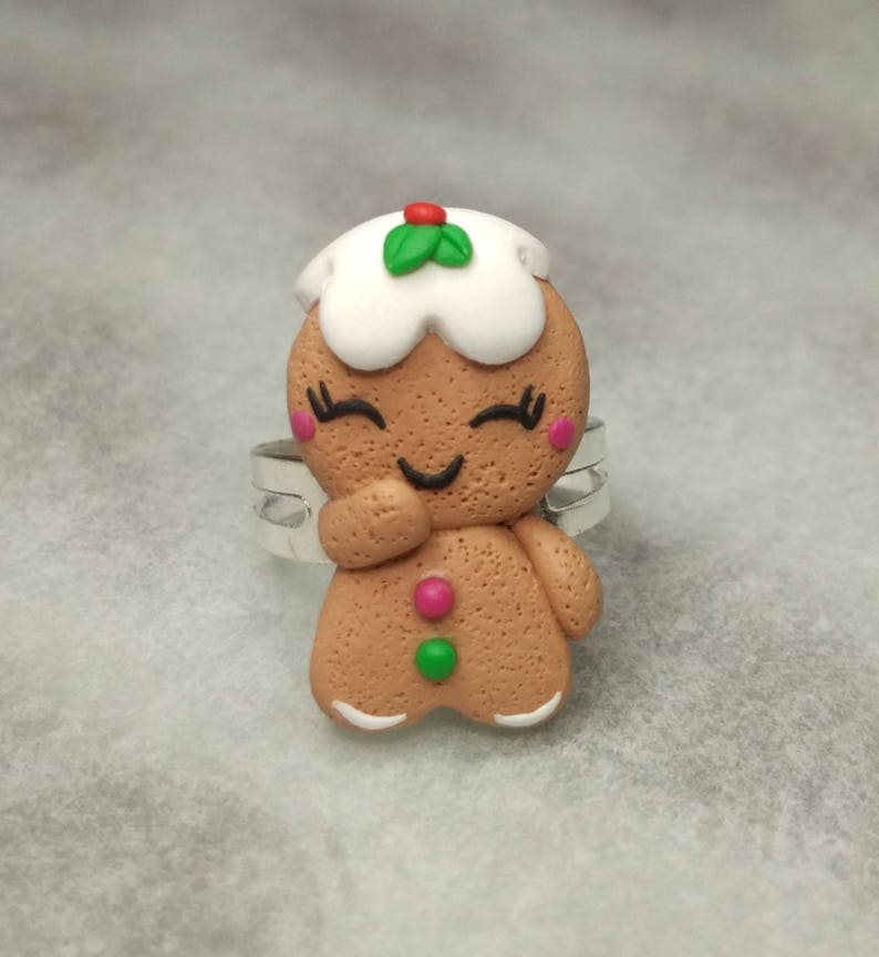 Gingerbread Man Ring Handmade in Polymer Clay | Etsy