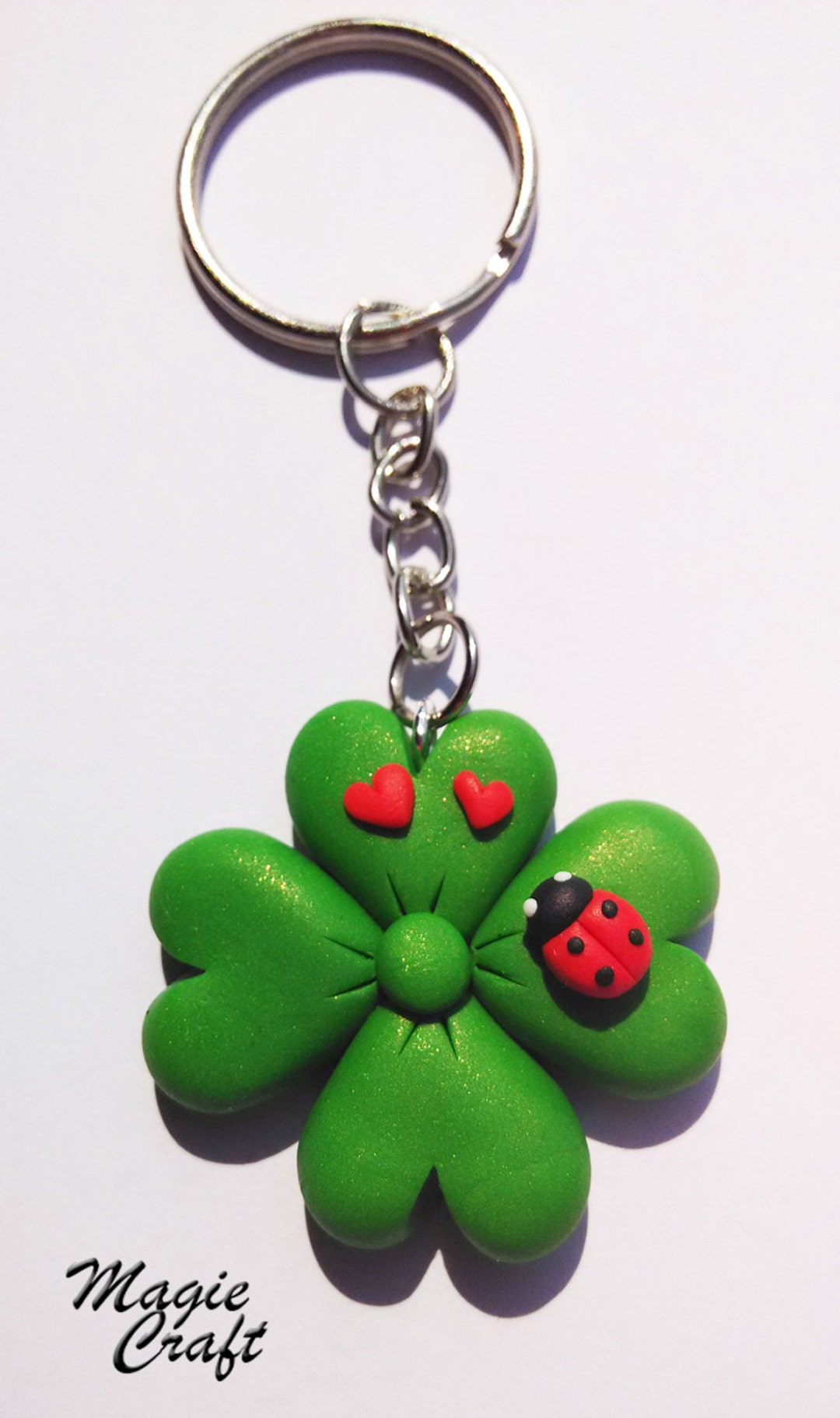Clover Keychain - Handmade in Polymer Clay - Etsy