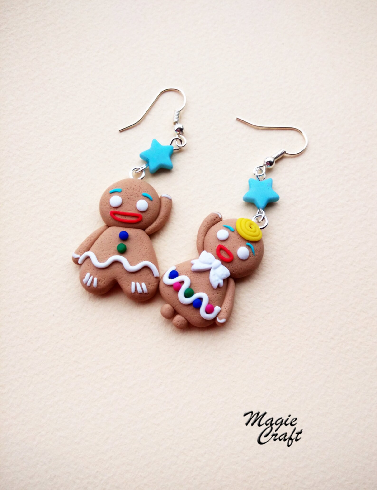 Gingerbread Man Earrings Handmade in Polymer Clay | Etsy