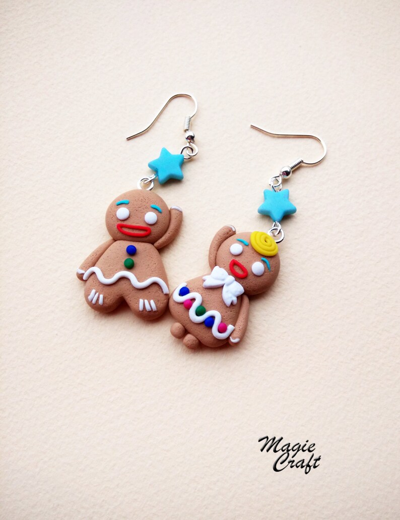 Gingerbread Man Earrings Handmade in Polymer Clay | Etsy
