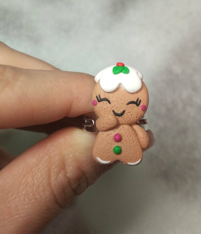 Gingerbread Man Ring Handmade in Polymer Clay | Etsy