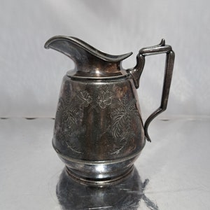 Aesthetic Period, Silver Plated Pitcher or Creamer With Ferns, Leaves ...