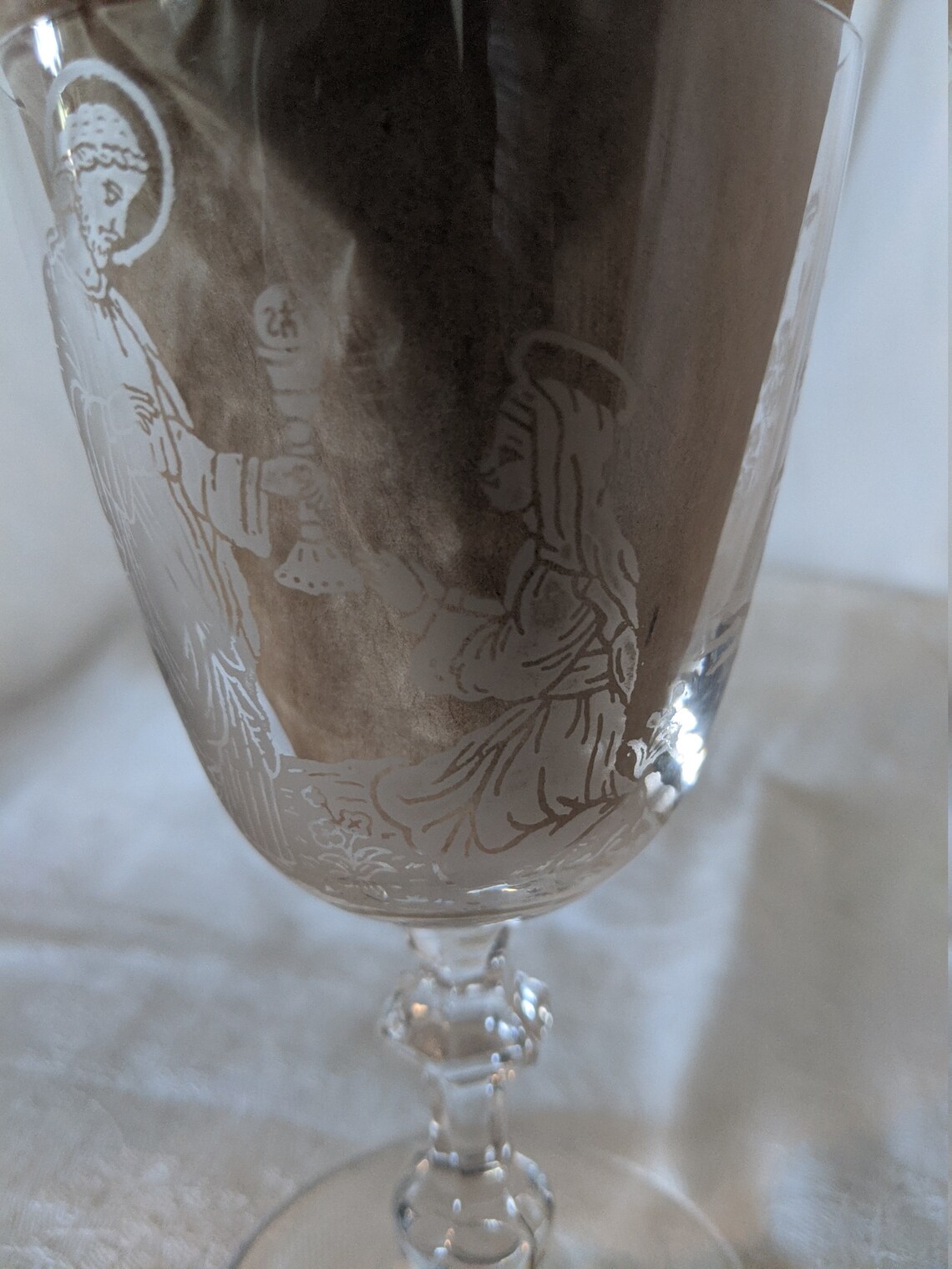 Vintage Etched Communion Goblet Features Passion Flower | Etsy