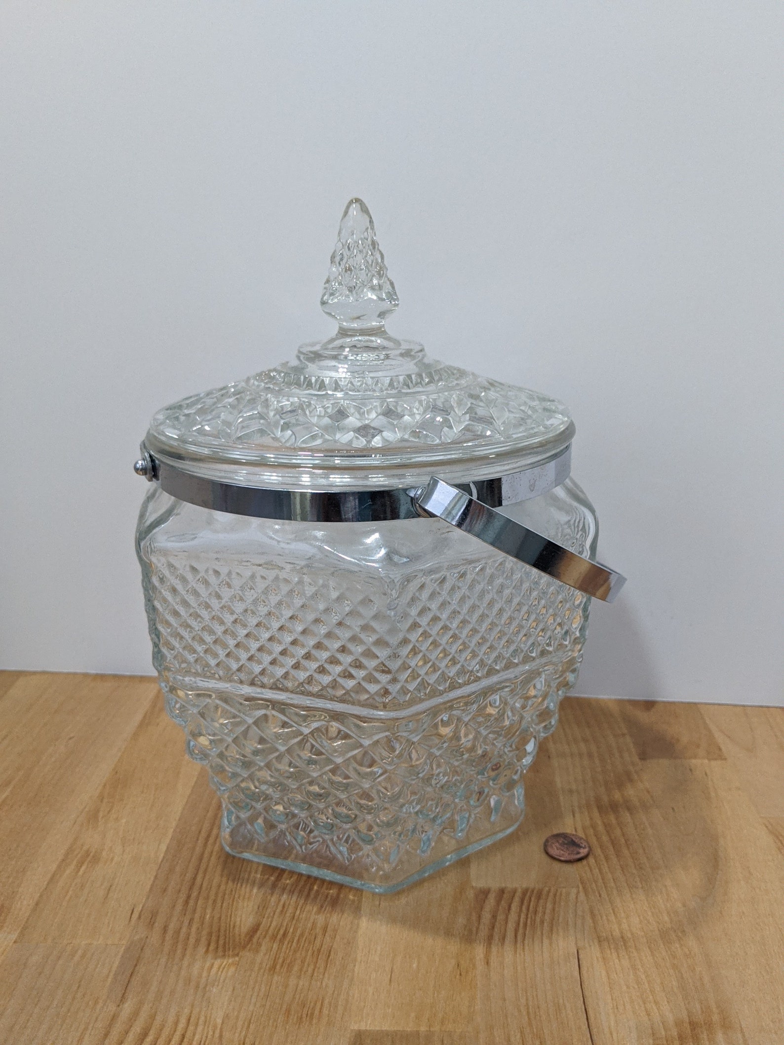 Classic, Large Covered Crystal Bin...useful for Many Purposes but ...