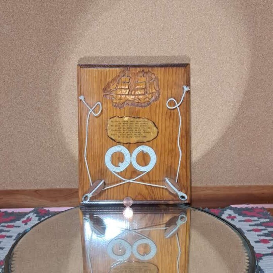 Homemade, Folk Art Nautical Plaque: A Pair of Handmade Pulleys, 'rope ...