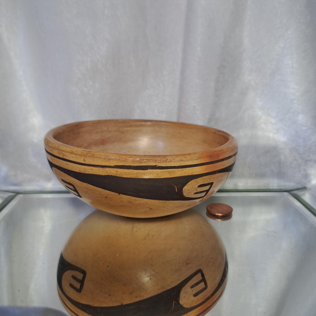 Incredible Unsigned Hopi Bowl From the 1960, Hand Burnished, White Clay ...