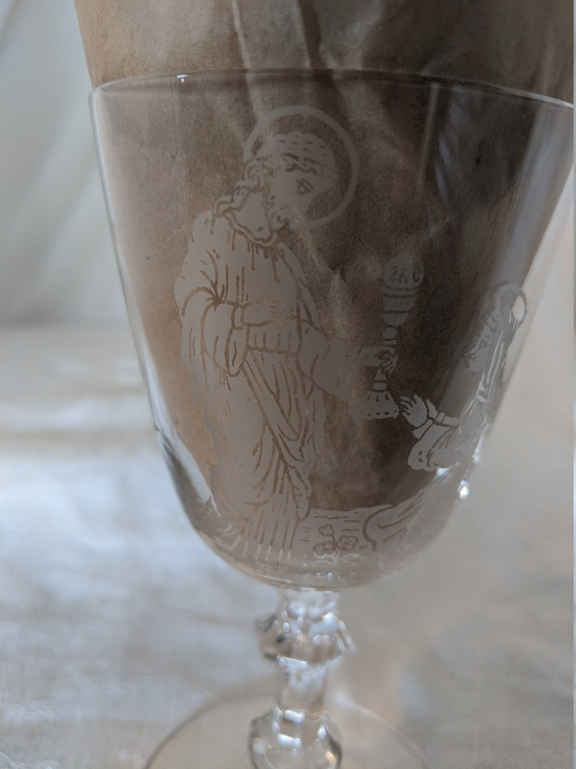 Vintage Etched Communion Goblet Features Passion Flower | Etsy