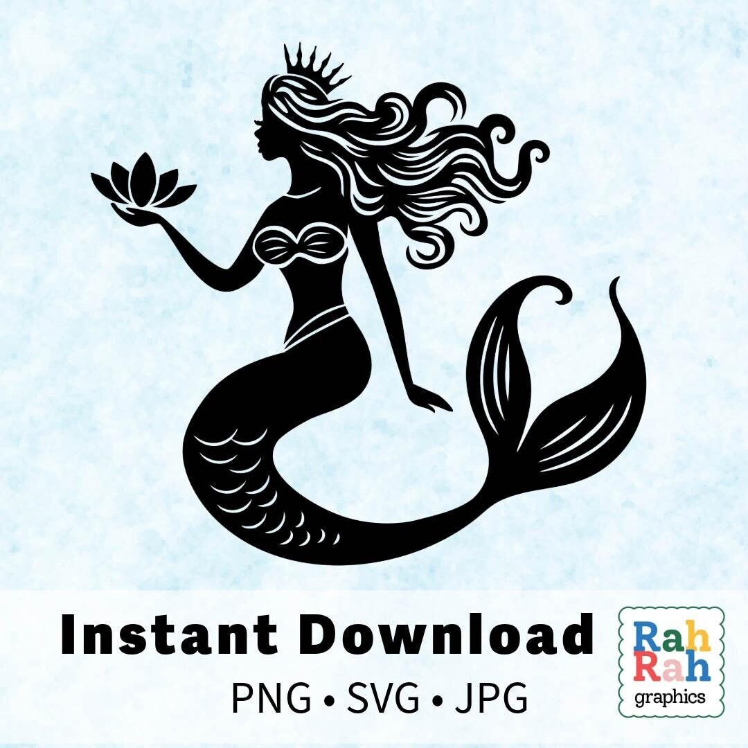 Mermaid Crown Lotus SVG Clipart for Cricut, Sublimation, Crafts - Etsy