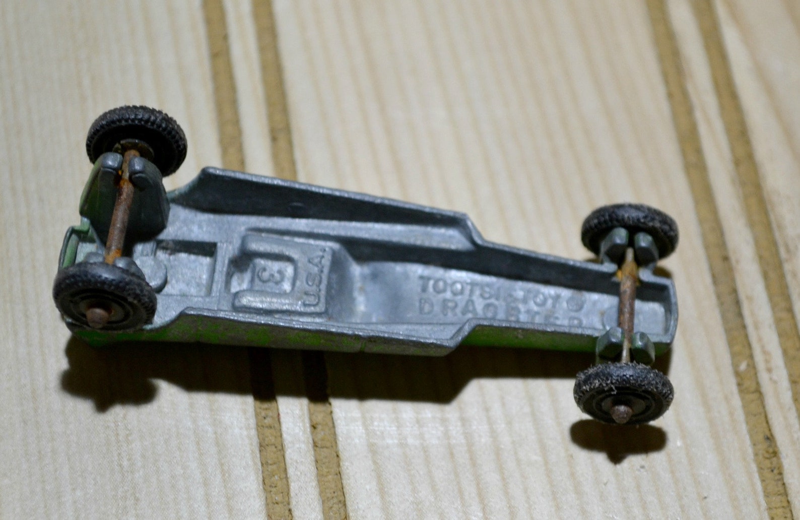 Vintage Green Tootsie Toy Dragster Car Kids Collectible Vehicle Prop ...