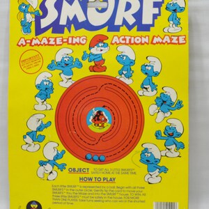Vintage Smurf A-maze-ing Action Maze 1980s Smurfette Papa Smurf ...