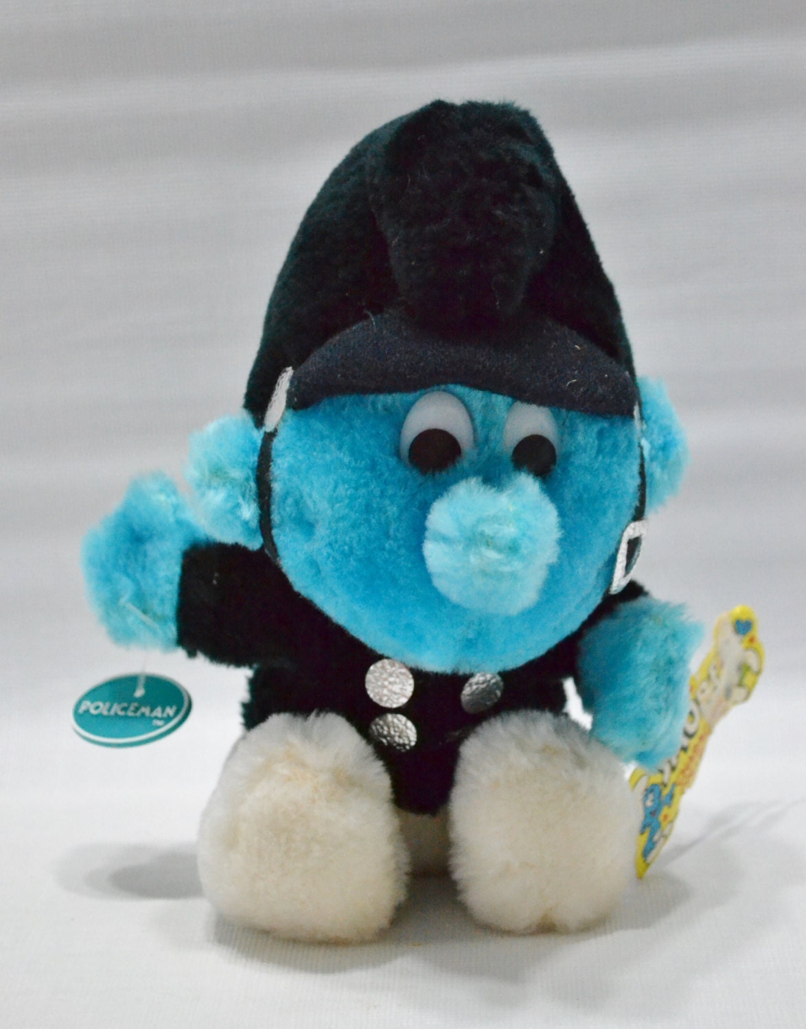 Policeman Smurf Plush Doll Character Collection Stuffed - Etsy